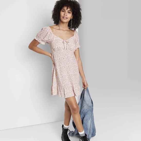 wild fable | Dresses | Wild Fable Sweetheart Ruffle Tieback Dress ...